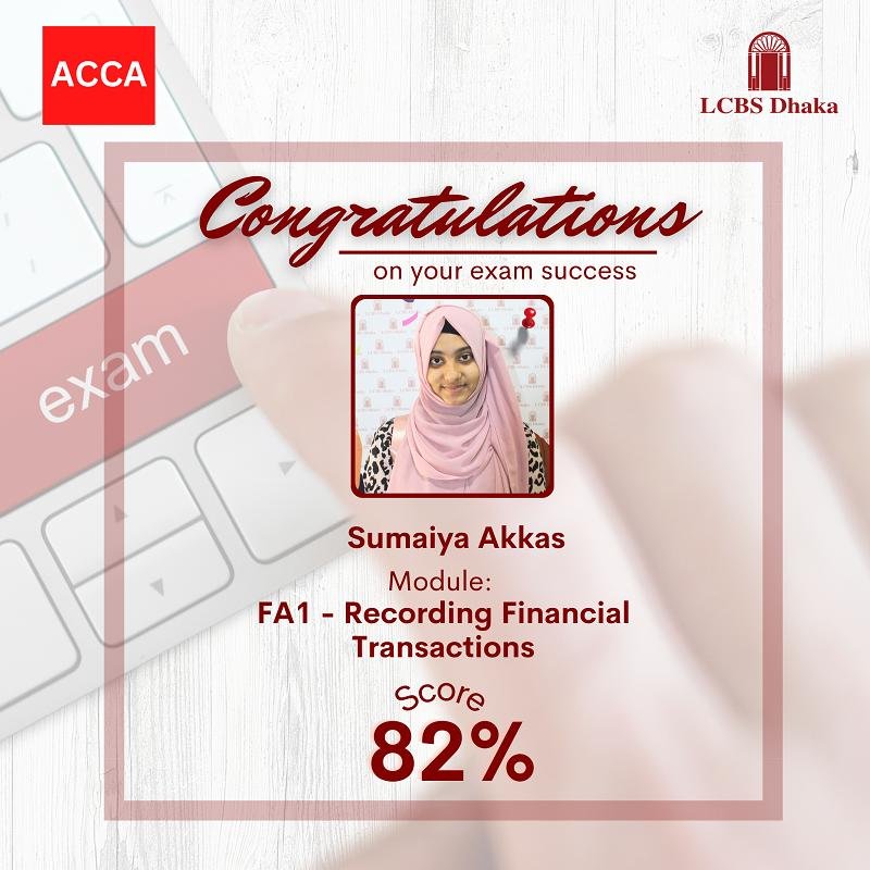 ACCA Successful Result - LCBS Dhaka Limited